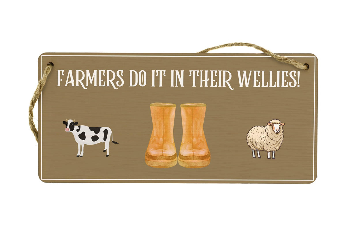 Hanging Plywood Sign: Funny Farm Sign - Reads 'Farmers Do It in Their ...