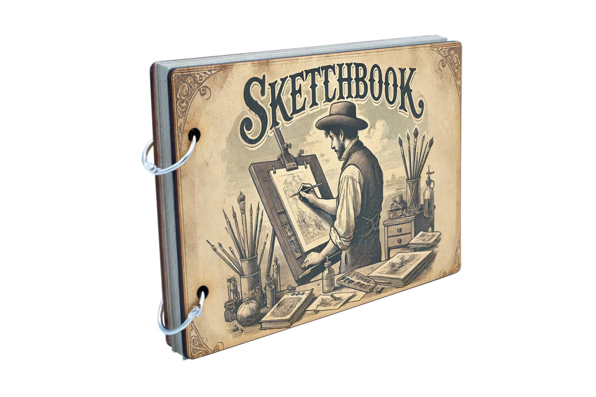 Vintage Charm - Ring-Bound Sketchbook with AI Generated Cover Art ...